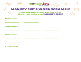 Word Scramble - Monkey Joe's